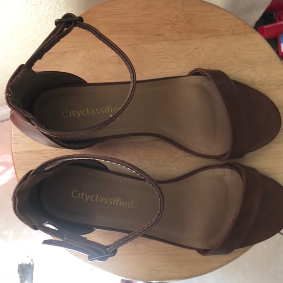 Cityclassified | Shoes | City Classified Ankle Strap Stacked Heeled ...